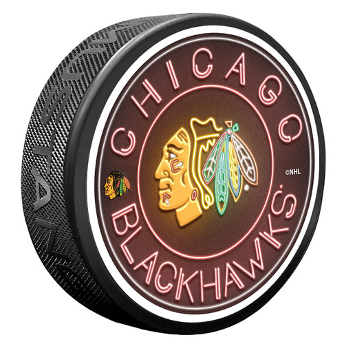 Chicago Blackhawks Puck - Neon | eBay