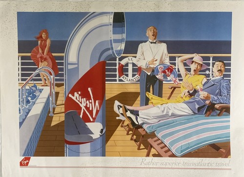 Virgin Atlantic Poster 1980s Vintage 70x50cm | eBay