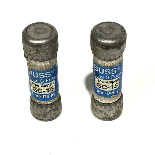 * New LOT OF 2 BUSSMANN SC-15 TIME DELAY BUSS FUSE CLASS G 300VAC No’s ...