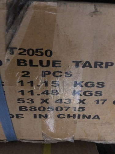 Blue Poly 2- 20 x 50 Tarp Cover Boat Outdoor Garden With Grommets ...