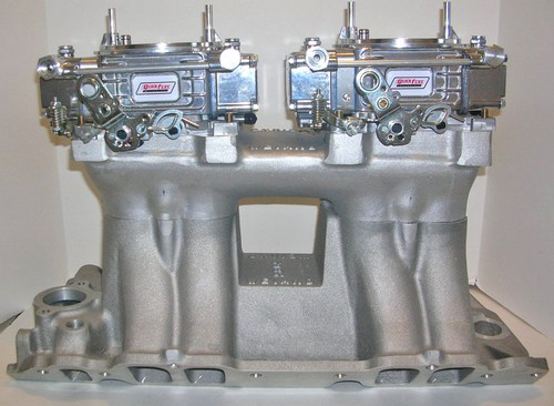 QUICK FUEL 450 CFM 2X4 DUAL QUAD TUNNEL RAM CARBURETORS VACUUM ...