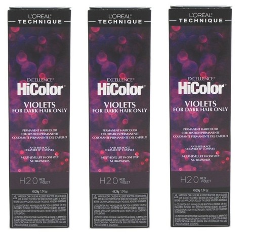 BL Loreal Excel Hicolor H20 Tube Red Violet 1.74oz X 3 Packs | eBay