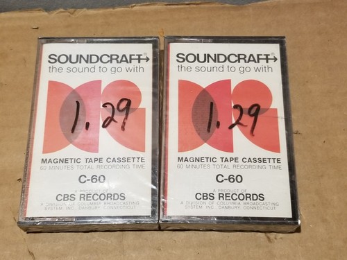 Soundcraft Magnetic Tape Cassette CBS Records C-30 New Sealed lot of 2 ...