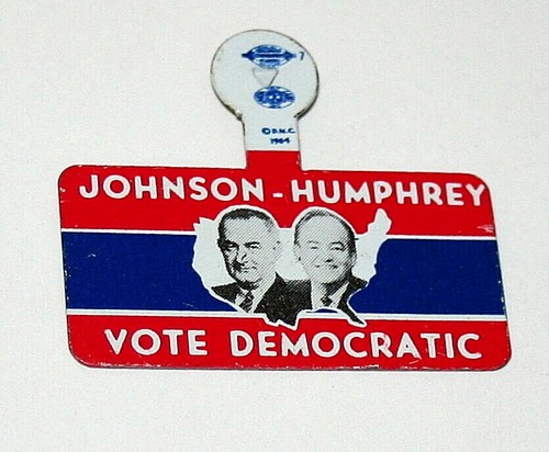 LBJ Johnson Humphrey For President 1964 Political Campaign Button Pin ...