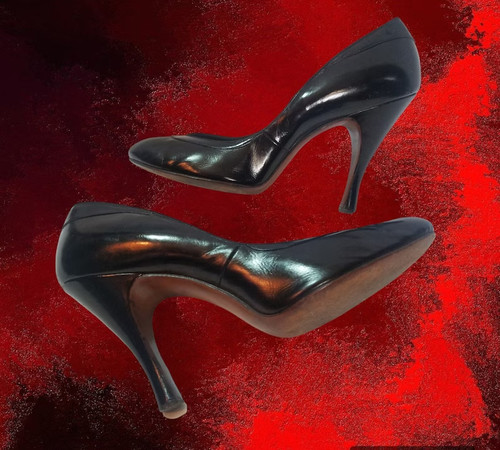 1950's Fetish Heels, Vintage Shoes, Mandel's Skyscrapers, Black Leather ...