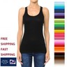COTTON RIBBED RACERBACK TANK TOP Womens Stretch Long Workout Fitness ...