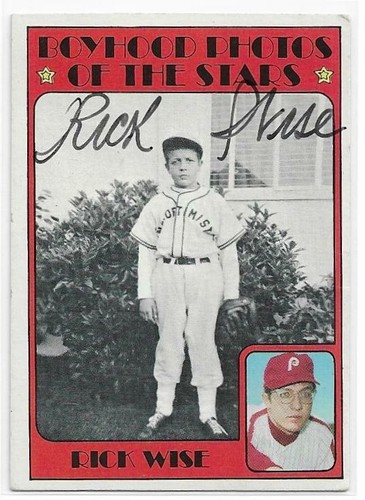 RICK WISE Autographed Signed 1972 Topps Baseball card #345 Philadelphia ...