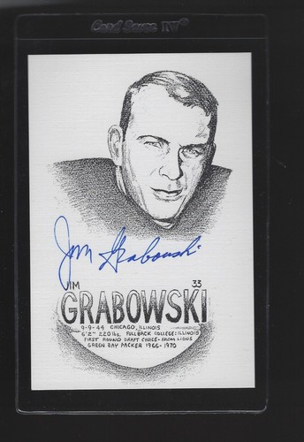 Jim Grabowski Green Bay Packers Signed Auto 4x6 Football Art Card ...