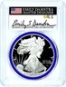2023 W $1 PROOF SILVER EAGLE PCGS PR70 FDOI EMILY DAMSTRA SIGNED LABEL ...