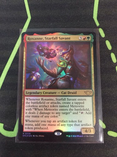 MTG Magic The Gathering Roxanne, Starfall Savant Foil OTJ Cat Commander ...
