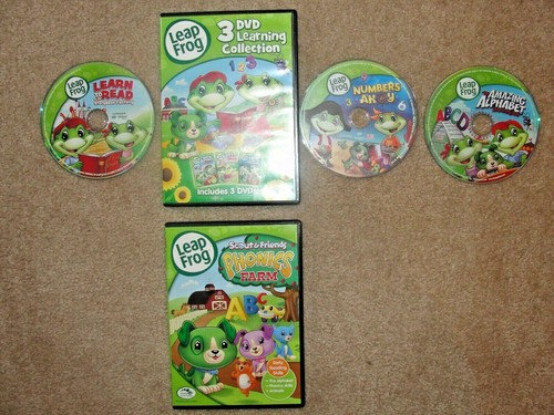 Leap Frog Lot of 4 Learning DVDs EARLY READING MATH and READY FOR ...