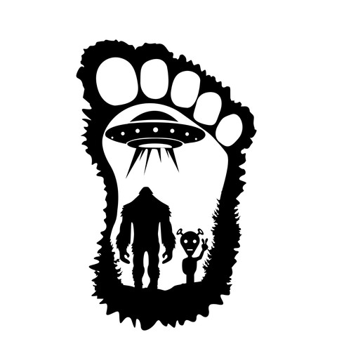 Bigfoot Sticker 4" Cryptid Yeti Sasquatch Hunter Believe Foot Forest ...