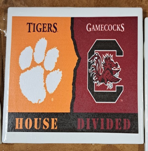 House Divided-Clemson Tigers/SC Gamecocks Ceramic Coasters-Set of 4 | eBay