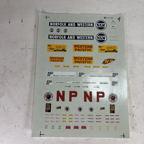 MICROSCALE DECALS HO SCALE NORFOLK & WESTERN, WP, NP VANS (87-296) | eBay