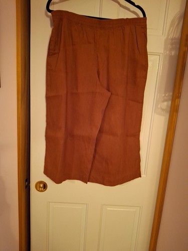 Lands End 14 Petite Rust Linen Blend Capris | eBay