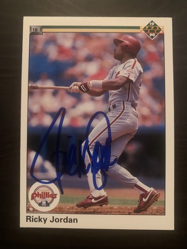 1990 Upper Deck #576 Ricky Jordan Philadelphia Phillies Signed Card ...