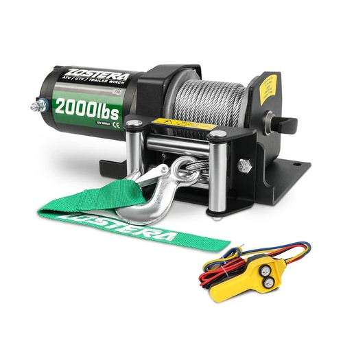 2000lb Winch for ATV,Small Electric Winch 12V with Steel Cable,ATV ...