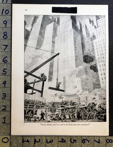1929 NEW YORK CITY CONSTRUCTION CARTOON R. B. FULLER ARTIST COMIC PRINT ...