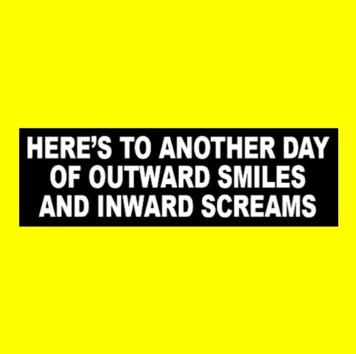 Funny "HERE'S TO ANOTHER DAY OF OUTWARD SMILES AND INWARD SCREAMS ...