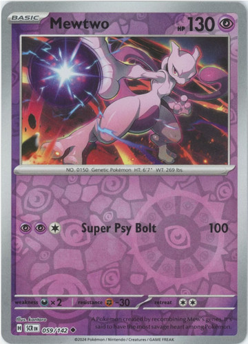Pokemon - Mewtwo - 059/142 - Reverse Holo - Stellar Crown - NM/M- NEW ...