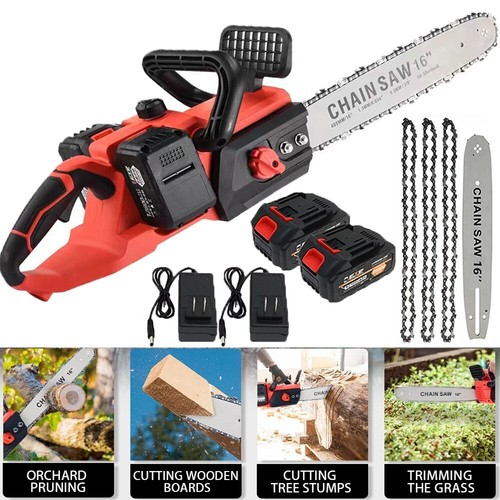 16" Cordless Chainsaw 42V Brushless Electric Handheld Chain Saw w ...