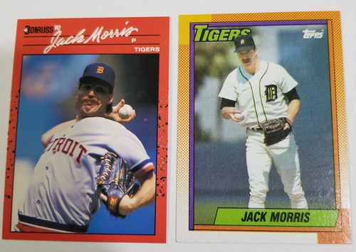 Lot of (2) Jack Morris Baseball cards Detroit Tigers 1990 Donruss 1990 ...
