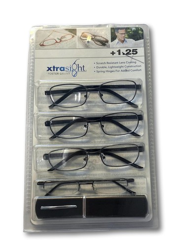 4 Pack FG Xtra sight Pierre BLK/GUN Lexington GUN +1.25 readers NEW! | eBay