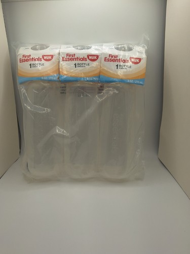 NUK Gerber First Essentials Bottles 9oz 3 Pack Baby Clear View Feeding ...