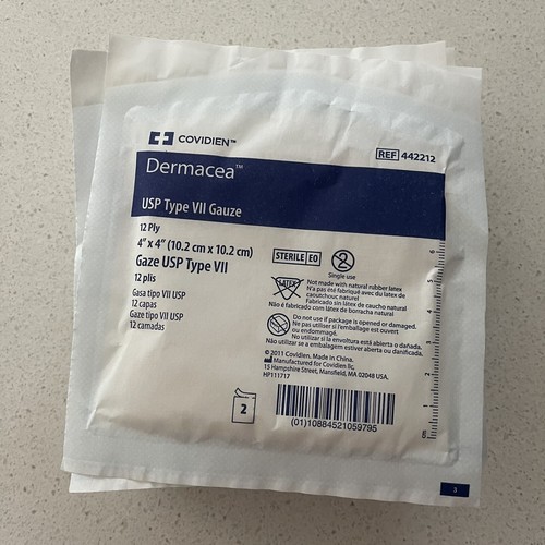 Covidien 442212 Dermacea USP Type VII Gauze Sponge 12-Ply 4" x 4" 15 ...