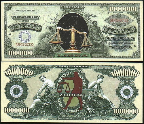 LIBRA ZODIAC MILLION DOLLAR BILL - Lot of 2 Bills | eBay