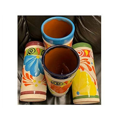 4 Sets of 7" Mexican Cups Mugs Vasos for Water, Tea, Coffee, Hand ...