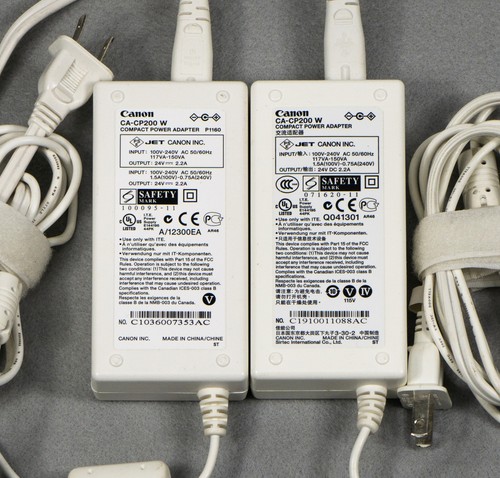 Lot of 2 Genuine Canon CA-CP200 W Printer Cable Power Supply AC ...