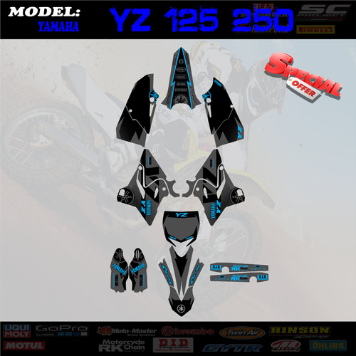 4 Yamaha YZ125 250 YZ 125 2015-2020 Graphics Kits Decals Stickers RT1 ...