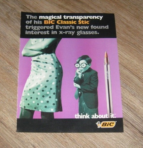 BIC Classic Stic Pen AD original ONE magazine clipping page PHOTO ...
