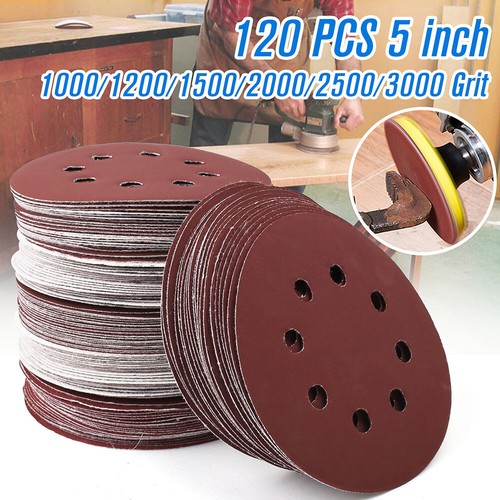 5'' 8 Hole Sanding Discs 1000-3000 Grit Sandpaper Orbital Sander Hook ...