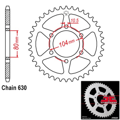 JT Sprocket Steel Rear 630 Pitch 41 Tooth Kawasaki KZ 1000M CSR (1981 ...