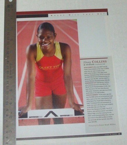Ebony Collins original ONE magazine clipping page PHOTO article | eBay