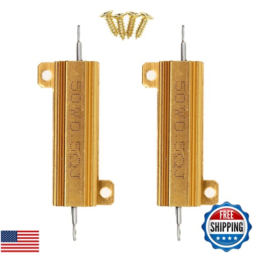 2 Pieces 50W 0.5 Ohm High Power Aluminum Housed WireWound Resistor with ...