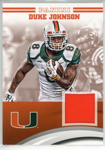 2015 Panini Miami Hurricanes Jerseys Duke Johnson #DJ-MIA MEM Miami ...