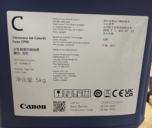 (1 Bottle) CANON CHROMERA INK COLORST Colorstream CYAN CP55-G70-N10 | eBay