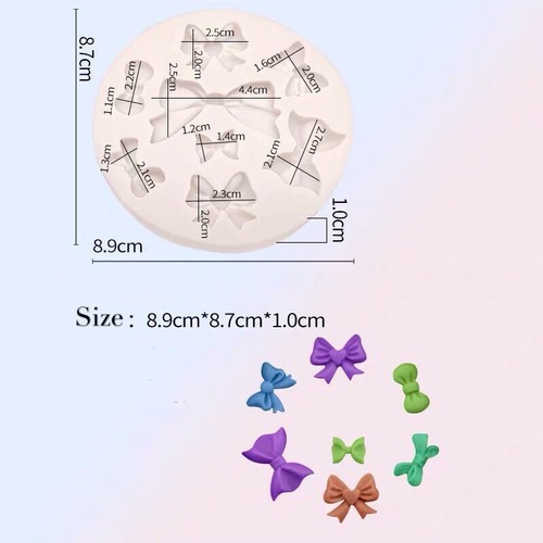 Silicone Mini Bow Bows Mould Cake Fondant Sugarcraft Soap DIY Clay ...