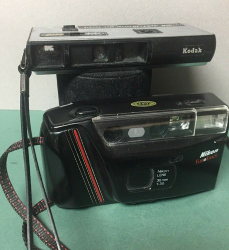 2 Vintage Cameras: Kodak Instamatic & Nikon Fun Touch - No Boxes | eBay