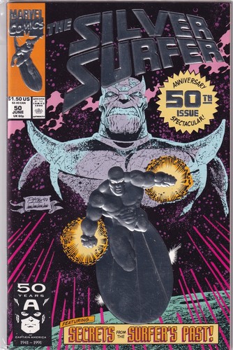 Silver Surfer #50 Foil Embossed 1st Print VF Marvel Comics | eBay
