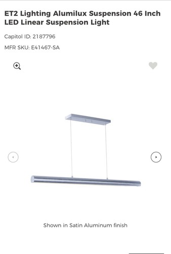 ET2 Alumilux E41467-SA 47" LED Linear Chandelier New In Box | eBay