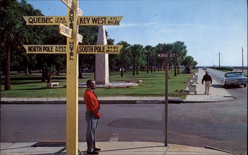 End of King Street Charleston South Carolina directional sign Battery ...
