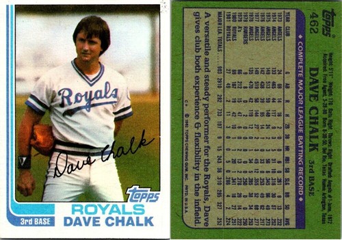 1982 Topps Baseball #462 Dave Chalk | eBay