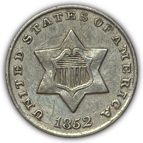 1852 Three Cent Silver Trime Almost Uncirculated AU Coin #26003 | eBay