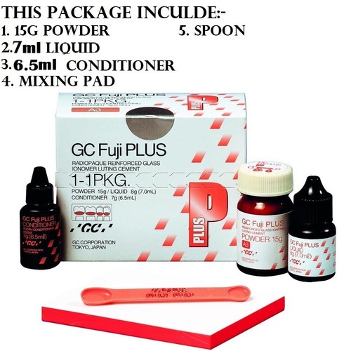 GC Fuji Plus Luting Cement Powder 15g / Liquid 7mL / Conditioner 6.5mL ...