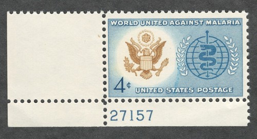 US. 1194. Great Seal of US and WHO Symbol. Malaria Eradication. w/Pl ...