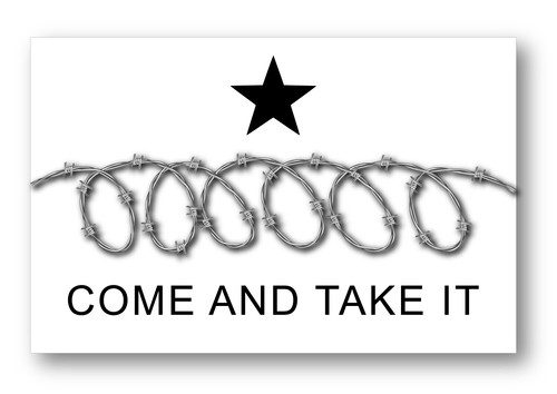 SD USA PRINT Texas Barbed Barb Wire Border Come and Take It Flag Bumper ...